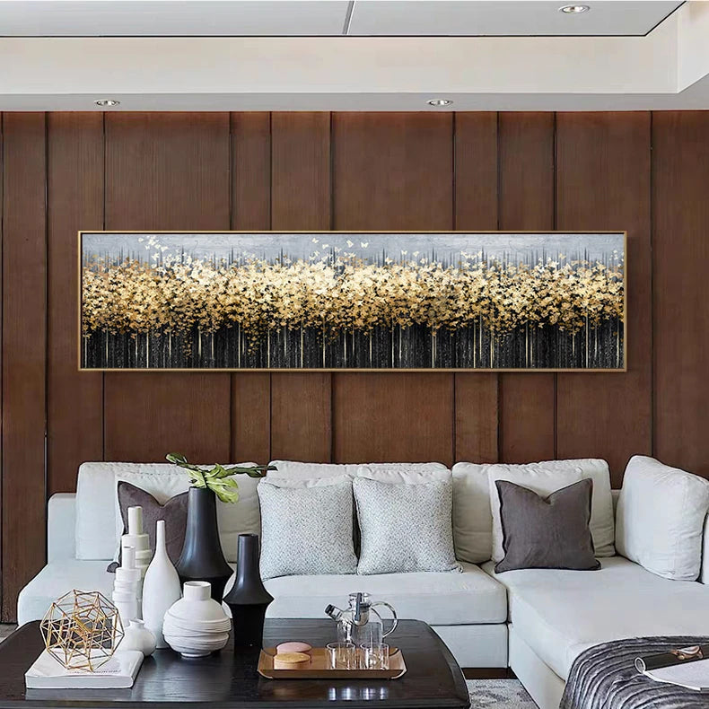 Golden Butterfly Swarm Luxury Abstract Wall Art Wide Format Fine Art ...