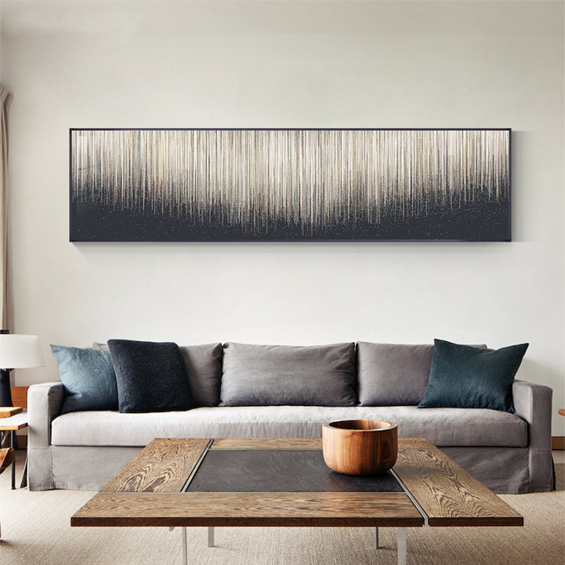 Abstract Neutral Color Fine Line Art Wide Format Wall Art Canvas Prints ...